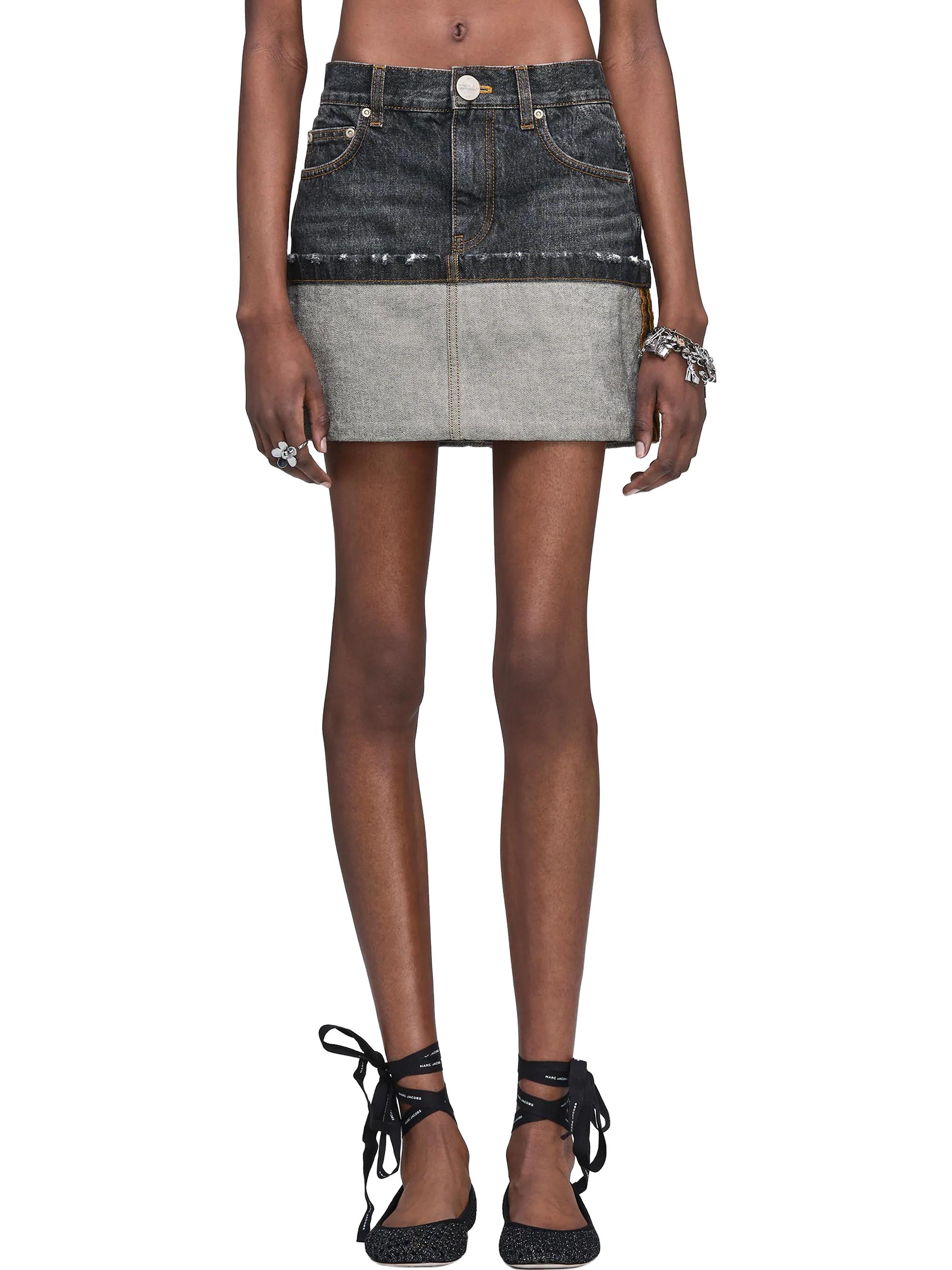 MARC JACOBS Marc Jacobs Denim Mini Skirt with Cuffed Hem